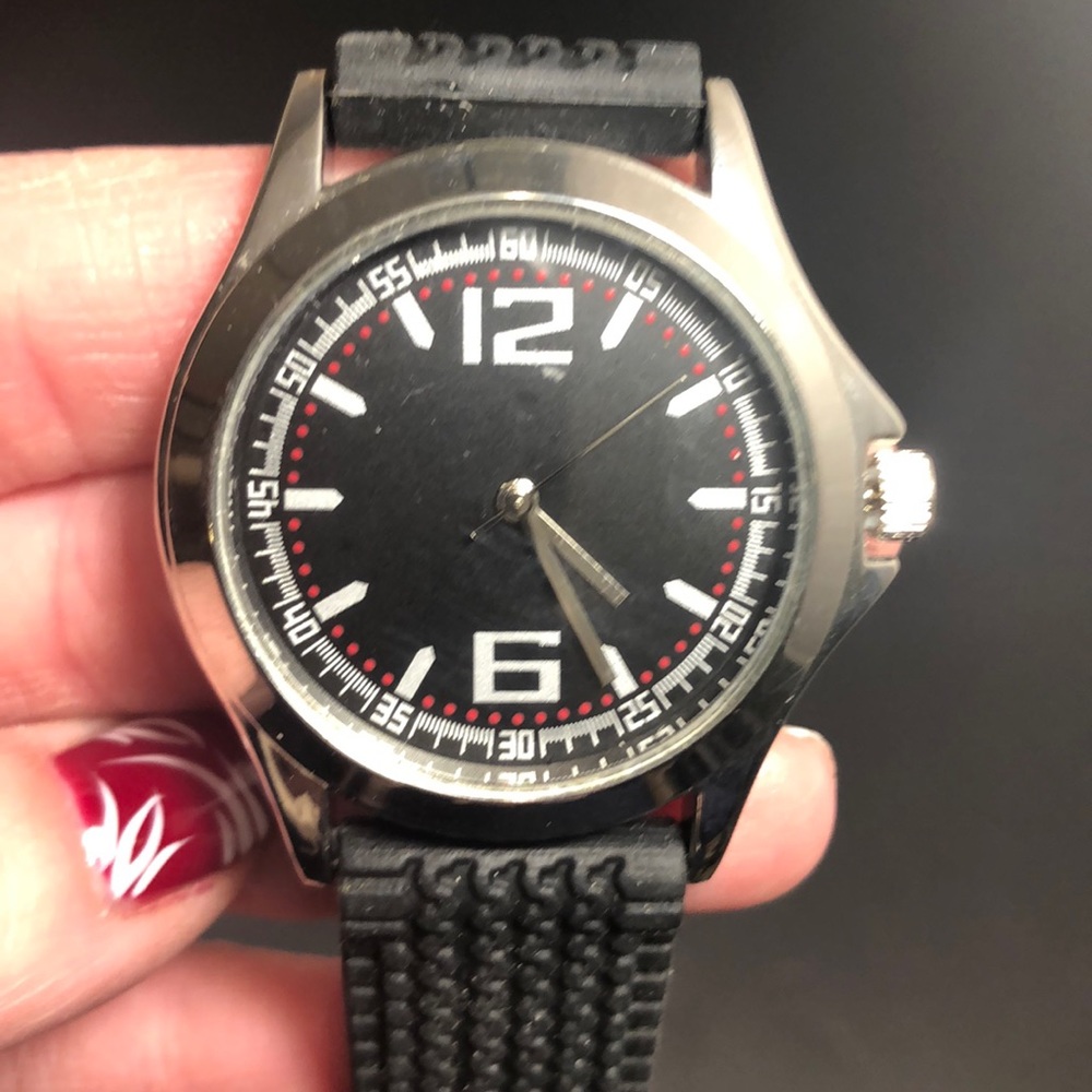 Skc - Black Rubber Stainless Steel Wristwatch - Gem